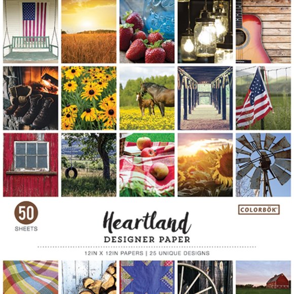 COLORBOK | Office | Heartland 25 Design Paper 2 X 12 5 Sheets New ...